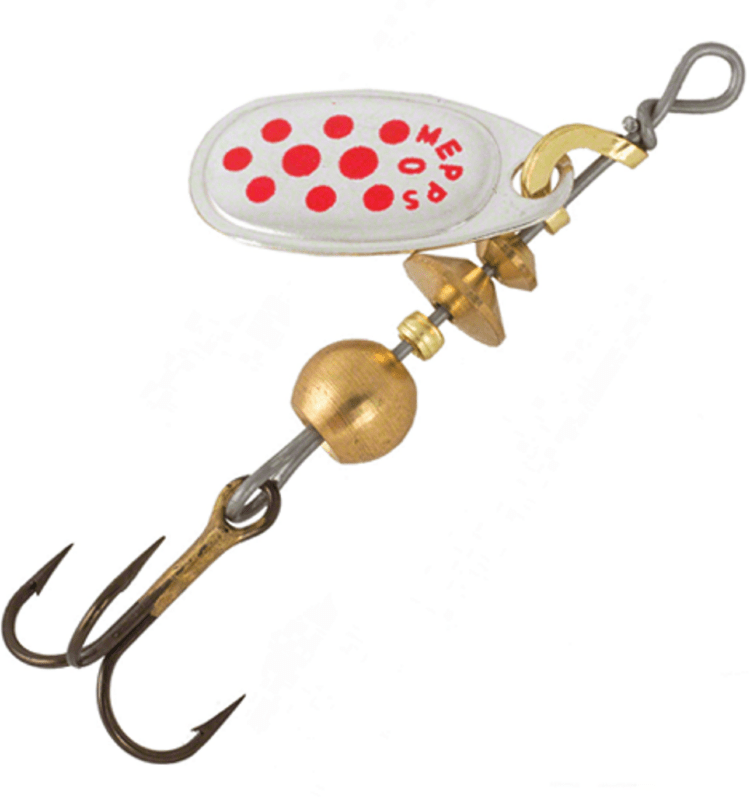 Блесна вращающаяся MEPPS Comet Decore AG/RG (серебро/красн) №0, вес 2г, made in france.