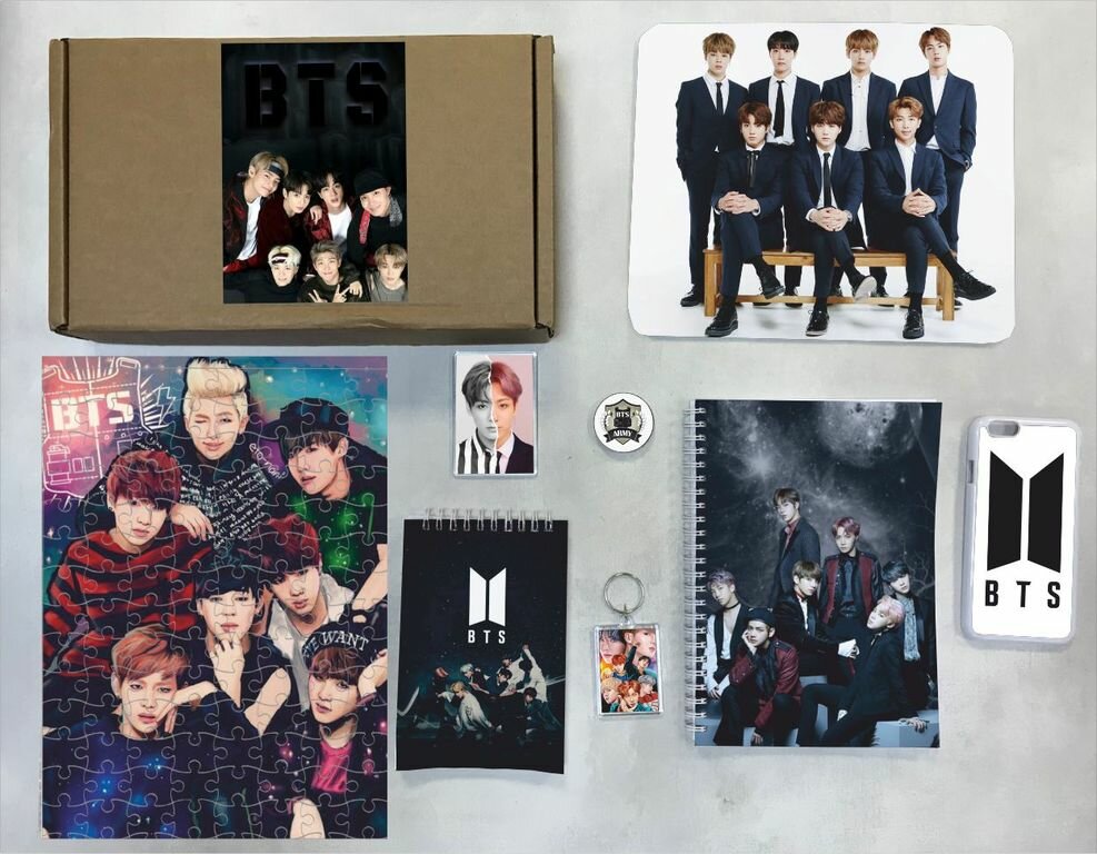 Бокс BTS, БТС №12, Товары с нашими рандомными картинками