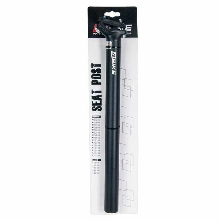 Штырь подседельный 4BIKE SP-218, диаметр 30.9 мм, высота 400 мм, чёрный