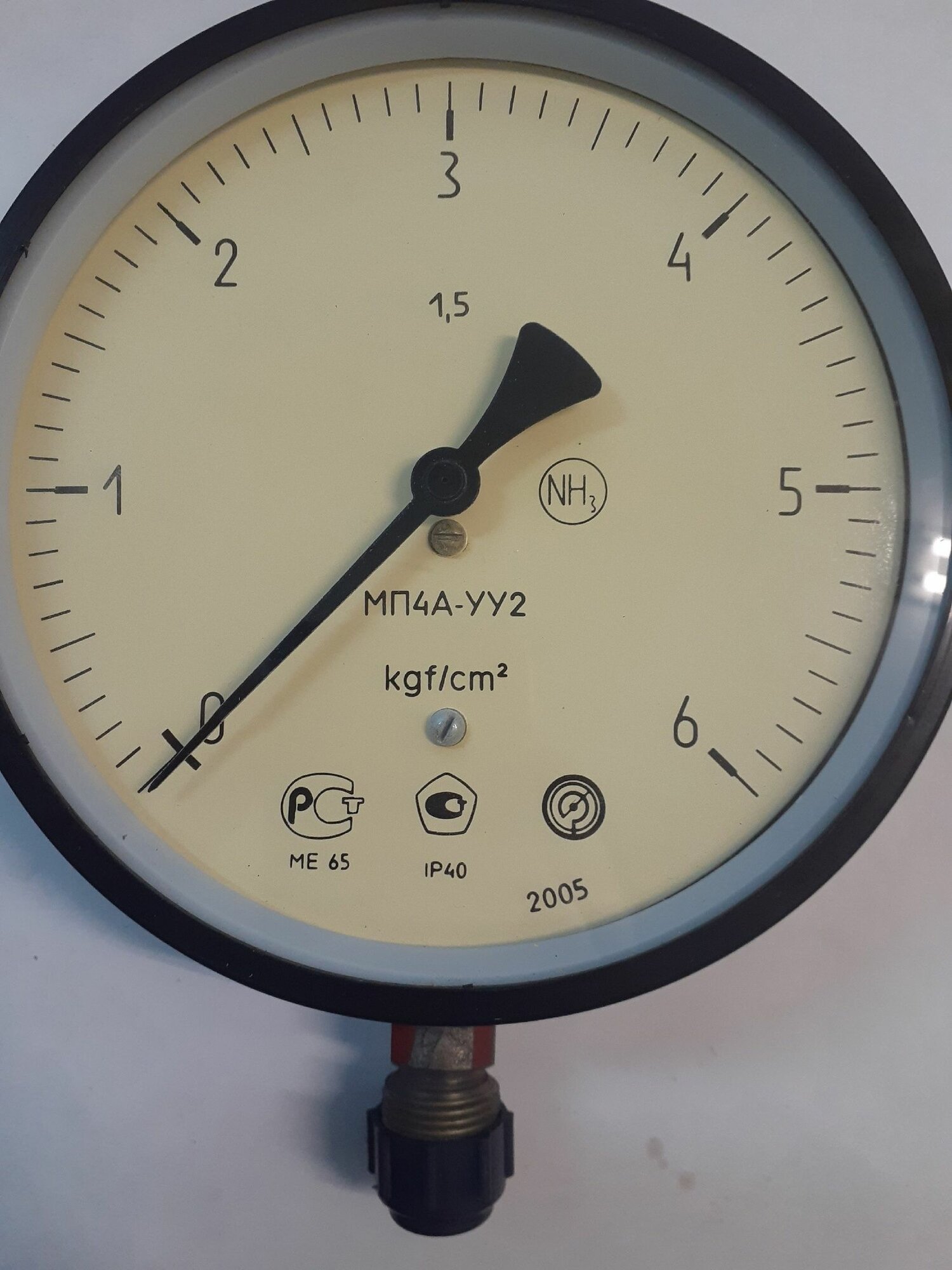 Манометр манотомь МП4а-уу2 0-6кгс/см2 - М20 кл. 1,5 - 2005 Г.