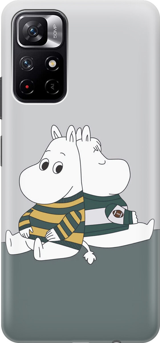 Силиконовый чехол Муми-тролли на Xiaomi Poco M4 Pro 5G / Сяоми Поко М4 Про