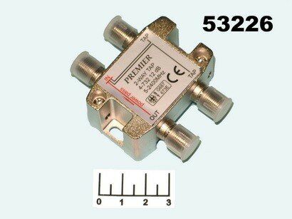 Телевизионный антенный разветвитель 2WAY 5-2400 MHz 12dB проходной для спутникового ТВ Premier 4-732