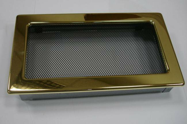 Вентиляционная решетка для камина Kratki (Польша) Полированное золото 17х30 см