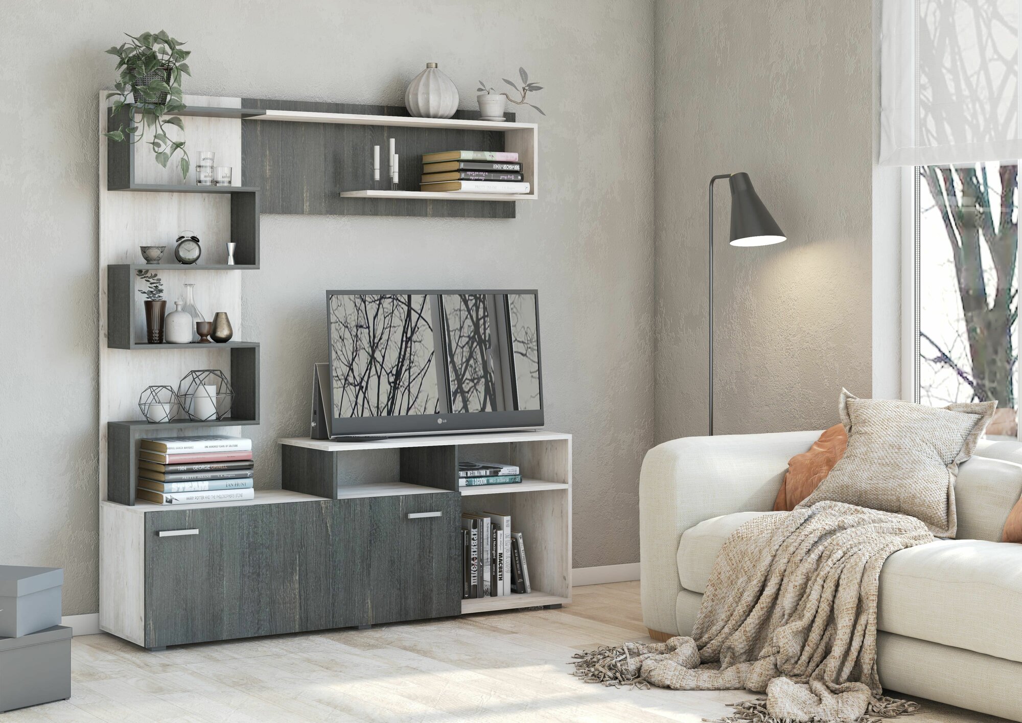 Гостиная "Палермо-1" (1660х1820х436) Финдус/Интра (Rikko)