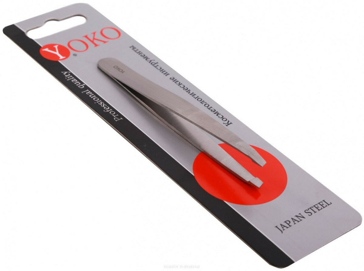 YOKO Пинцет для бровей / SP-008, скошенный, 95 мм