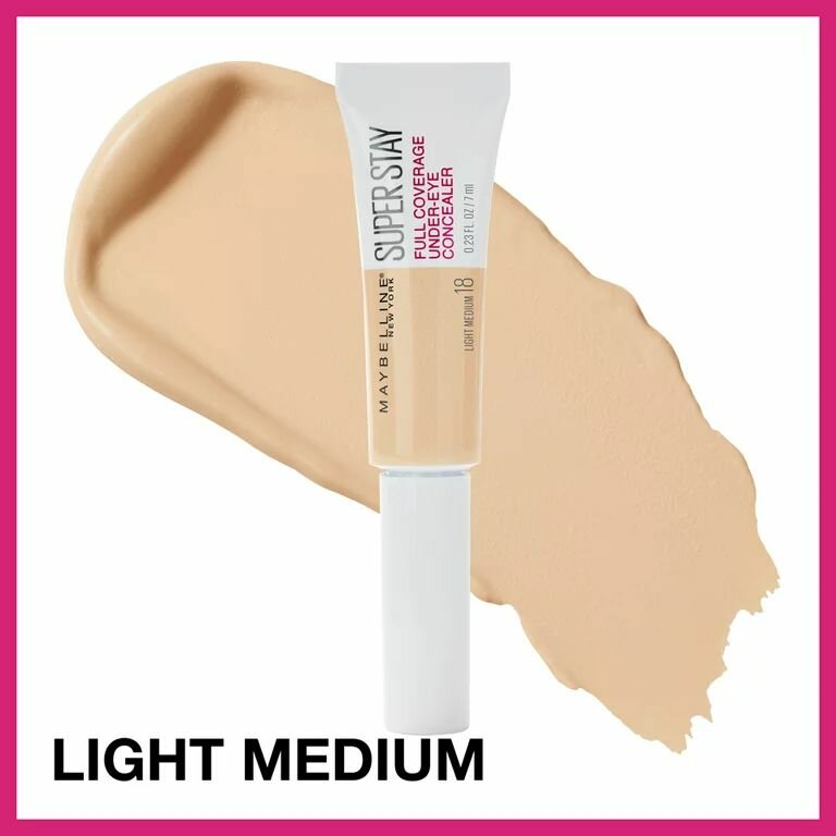 MAYBELLINE SUPERSTAY FULL COVERAGE UNDER-EYE CONCEALER Консилер для кожи вокруг глаз, оттенок 18 Light medium
