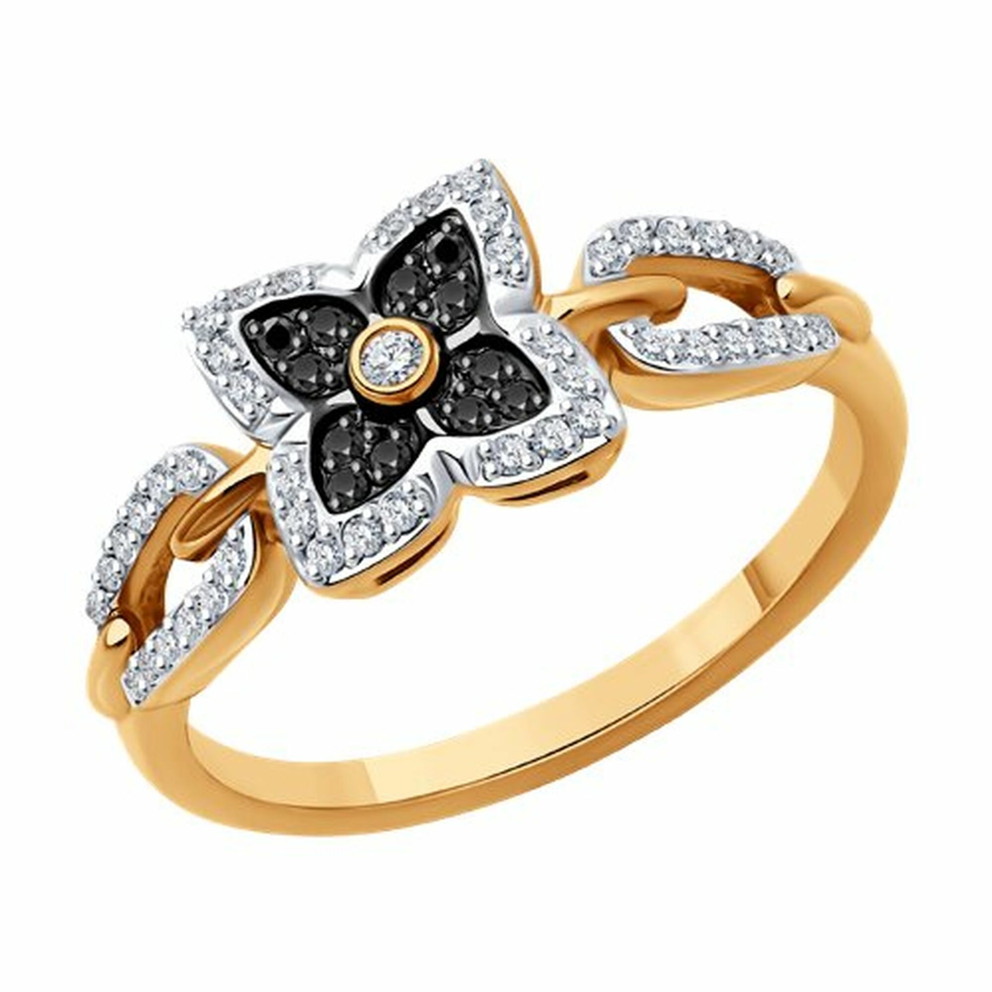 Кольцо, красное золото, 585 проба, бриллиант