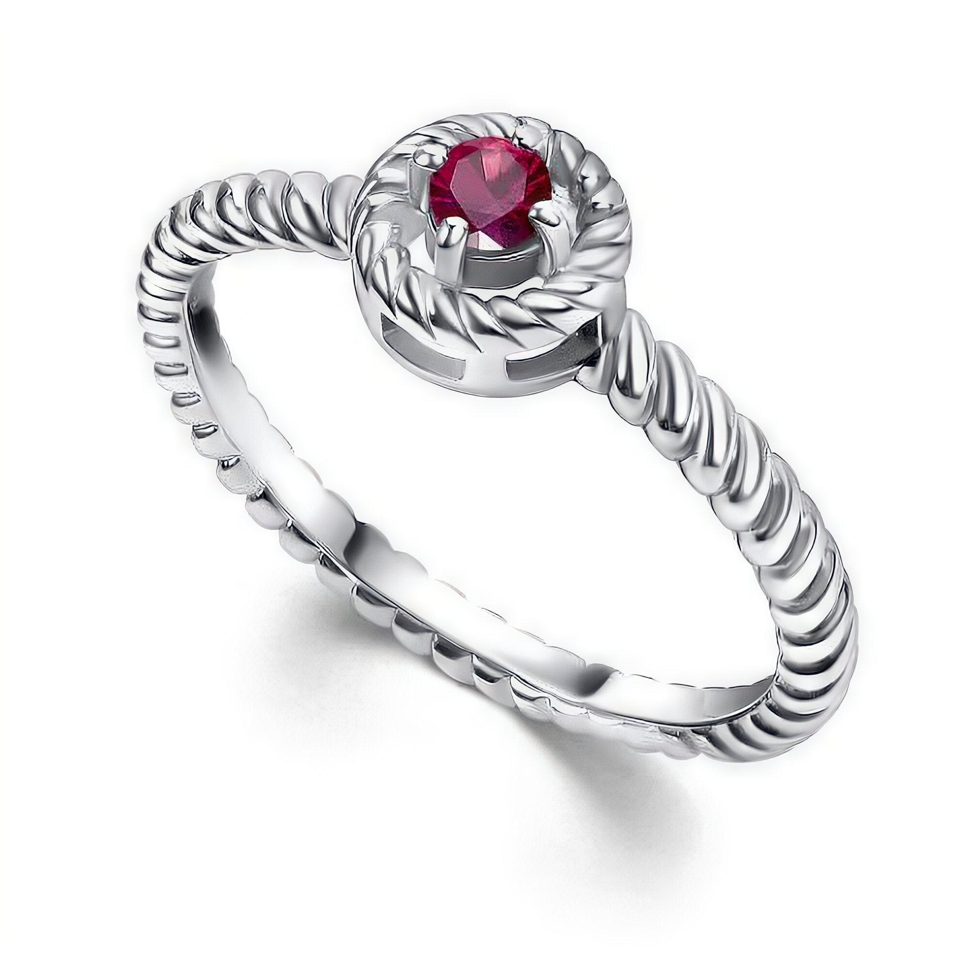 Кольцо, серебро, 925 проба, родирование, рубин