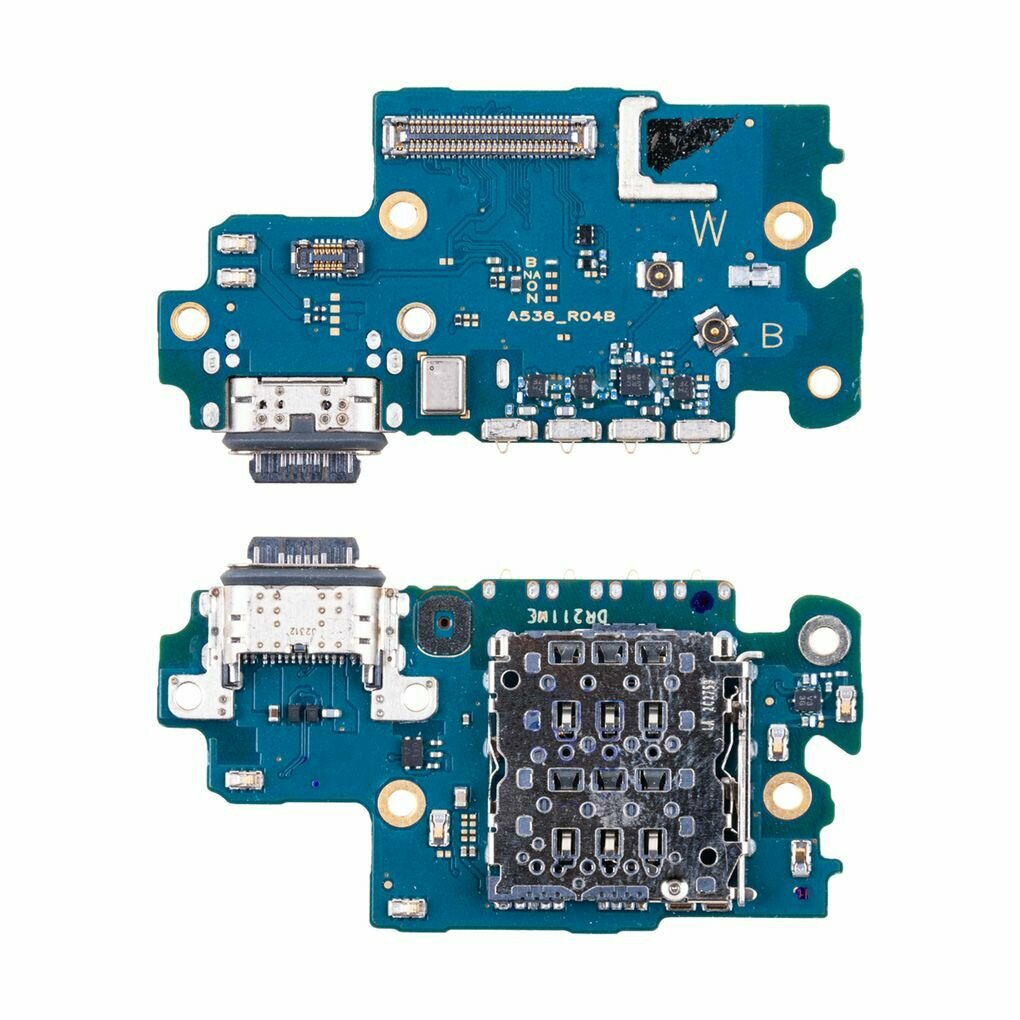Шлейф для Samsung A536B (A53 5G) плата системный разъем/разъем SIM/микрофон - Премиум
