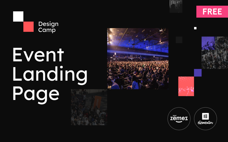Подарочный сертификат на Шаблон для сайта Вордпресс с демоконтентом DesignCamp - Free Modern Event Landing Page Platform Theme WordPress