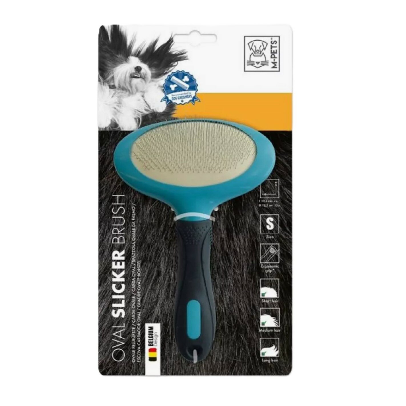 M-PETS Щетка-сликер пуходерка овальная S, 11 x 19 см