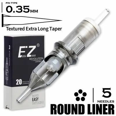 Картриджи для тату и татуажа Ez Revolution 35/1205 RLLT-T Round Liner Extra Textured (20шт)