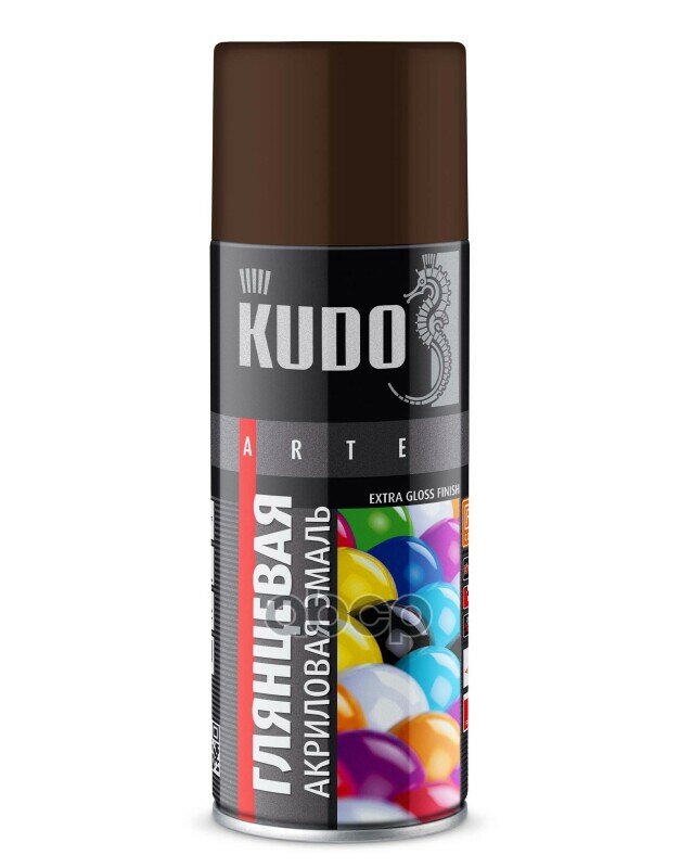 Эмаль универсальная акриловая коричневая глянцевая 520 мл KUDO KU-A8017 Kudo арт. KU-A8017