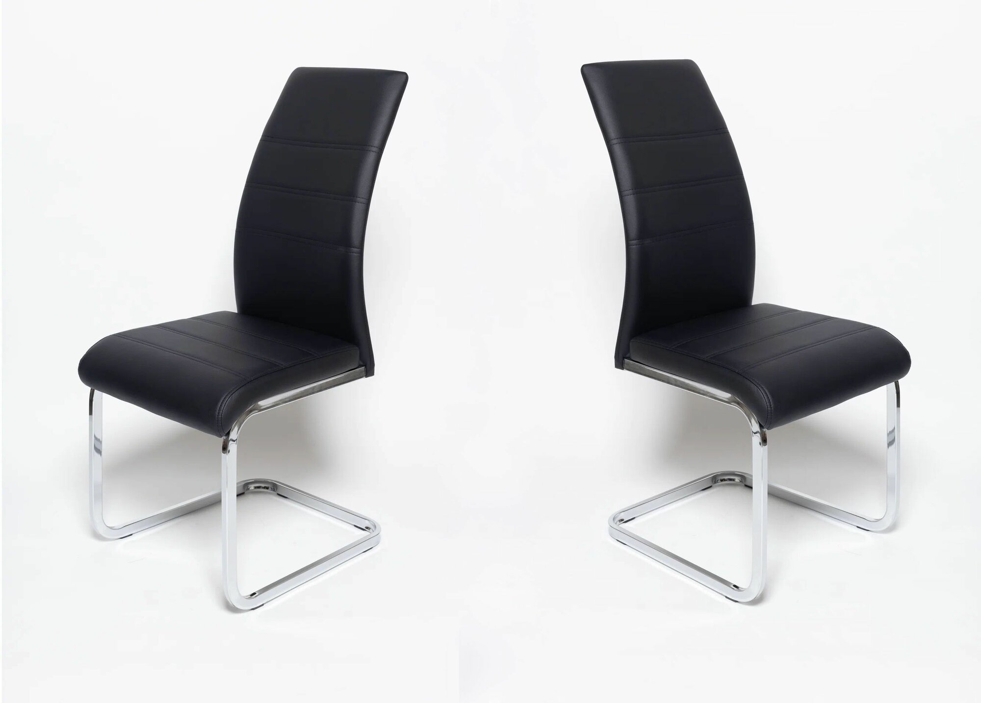 Ла Рум, Стулья для кухни, 2 шт, OKC 6168 черный, с высокой спинкой