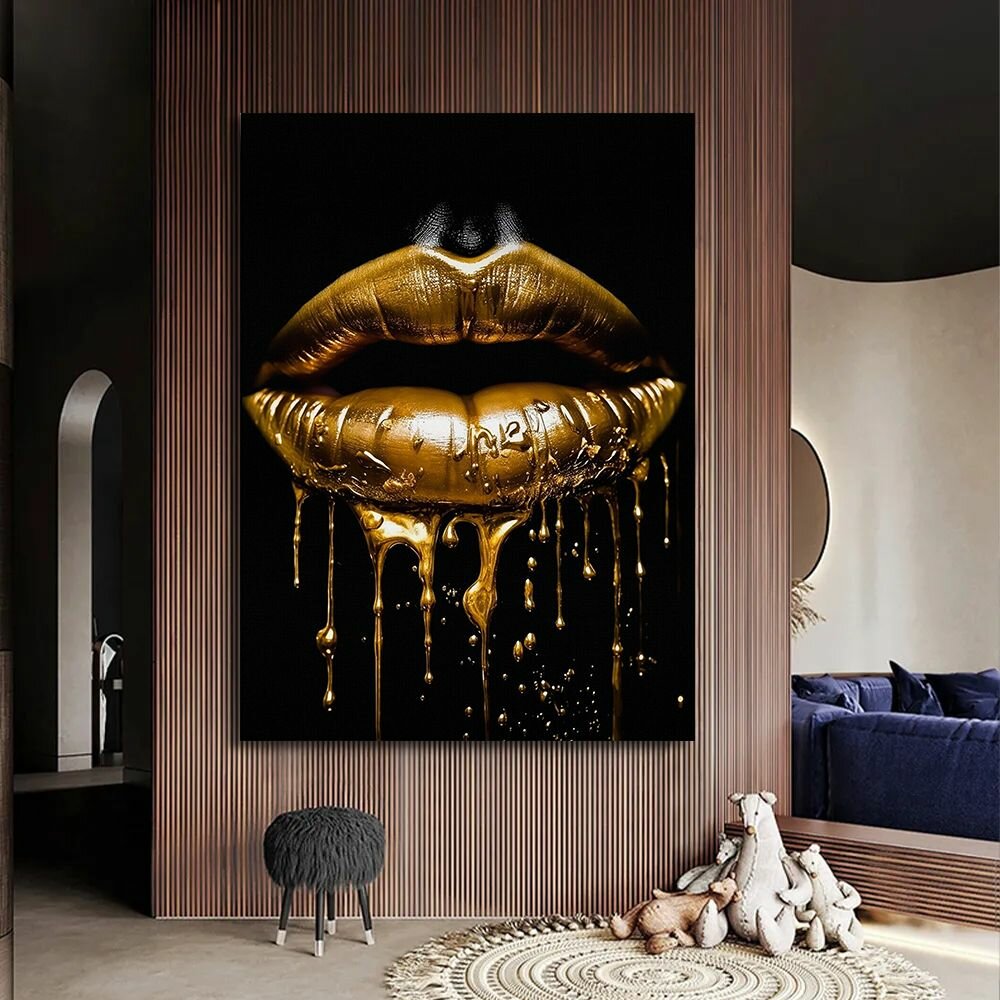 Картина "Губы", поп-арт, на подрамнике, крепление "крокодил"