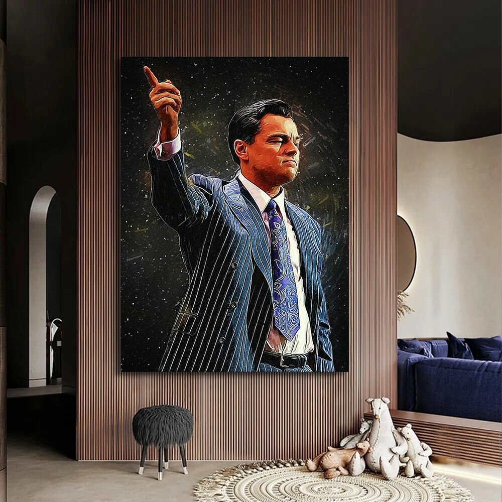 Картина Волк с Уолл стрит, Дикаприо, 40х60 см.