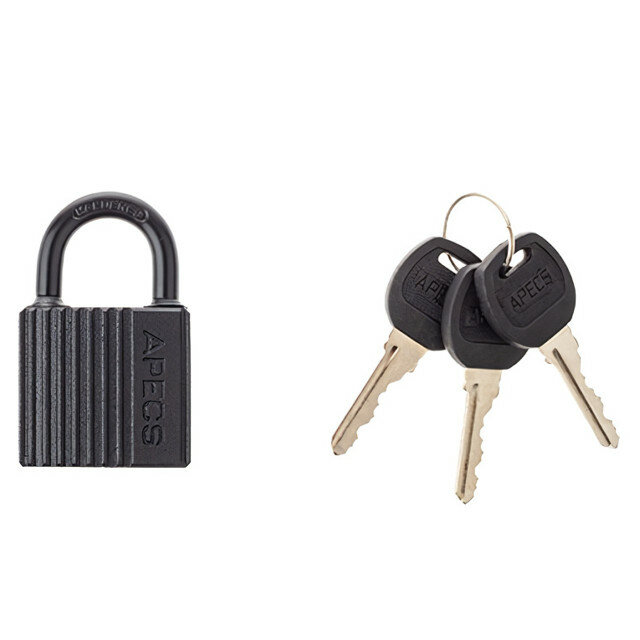 APECS PD-06-38-Blister навесной замок чугун/сталь открытый черный для внешних ворот