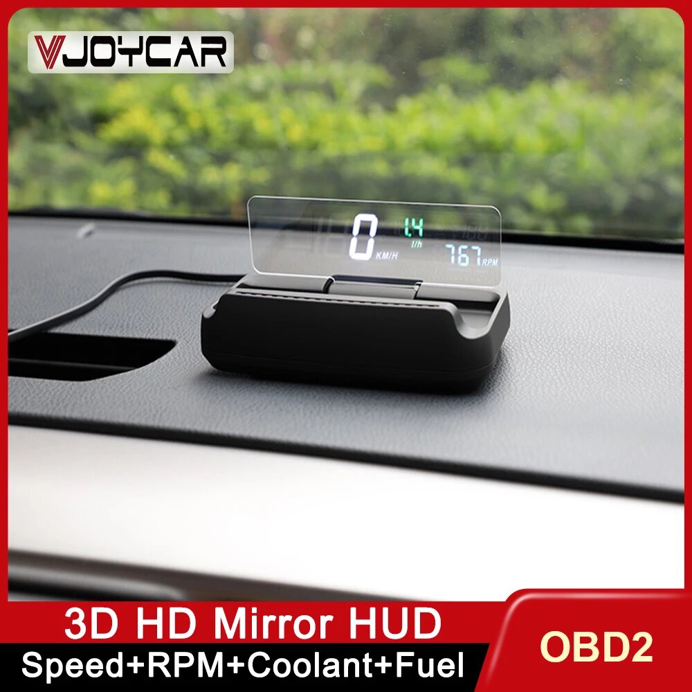 VJOYCAR Зеркальный проекционный дисплей MX10 Автомобильный HUD OBD2 Скоростной проектор Бортовой компьютер Цифровая охранная сигнализация Об/мин Напряжение охлаждающей жидкости