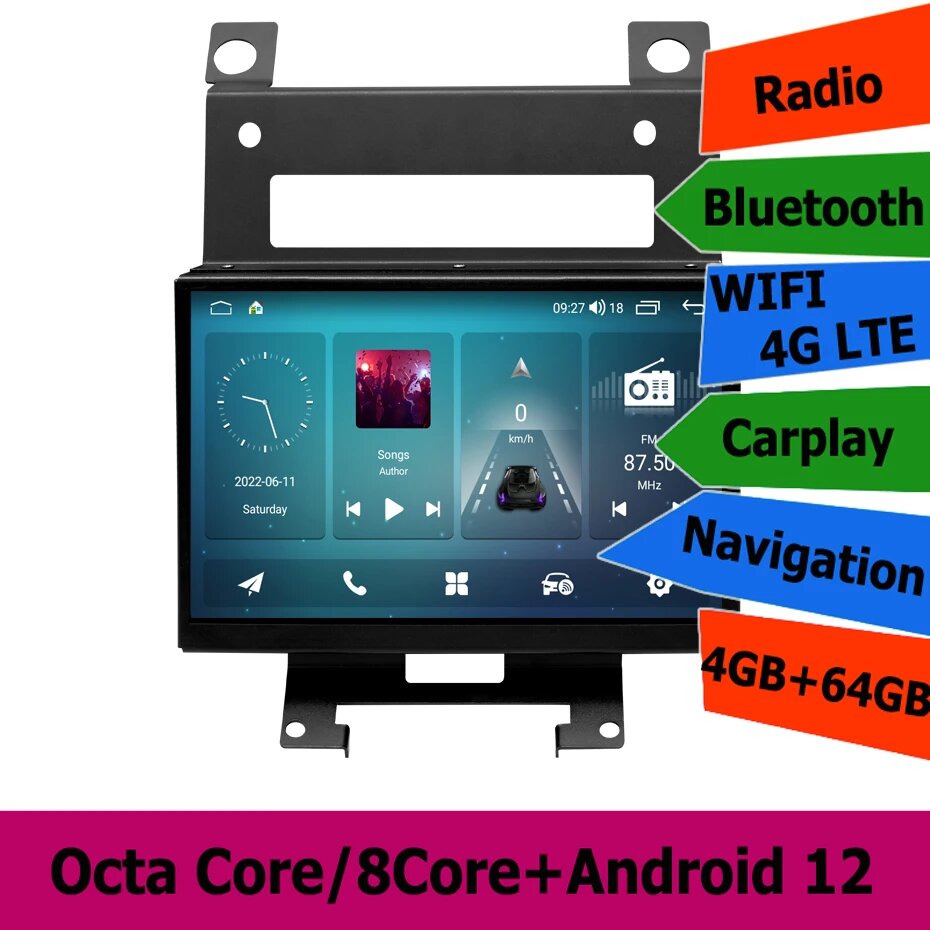 7 'Android 14 автомобильный радио стереоплеер CarPlay для Land Rover Freelander 2 4GB 64GB