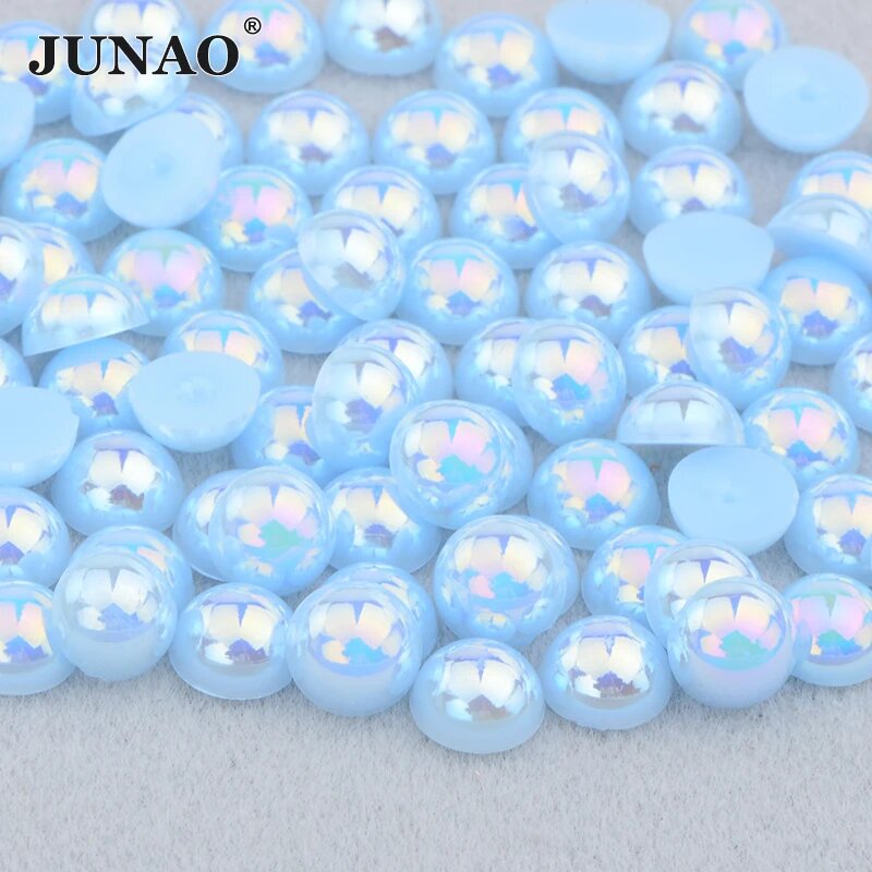 Бусины плоские полужемчуг JUNAO 3 мм, Light Sapphire AB, 500 шт