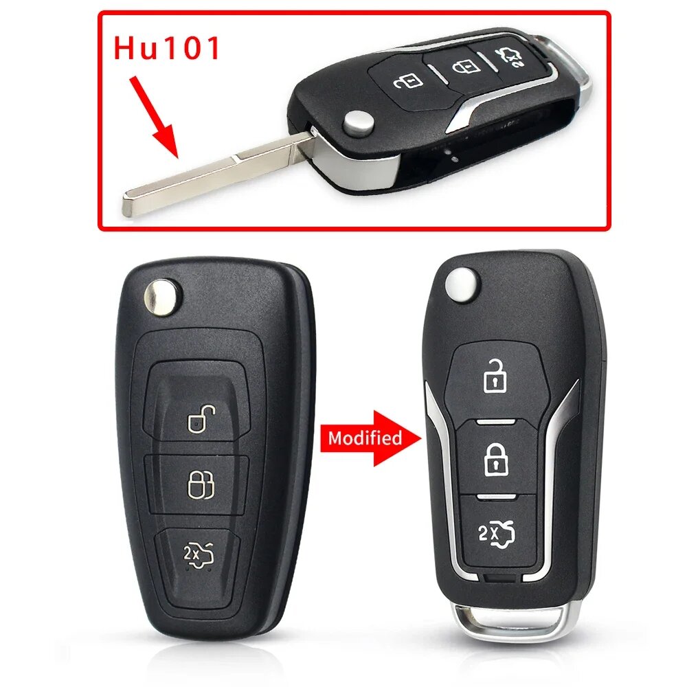 Модифицированный Автомобильный ключ KEYYOU для Ford Mondeo Focus Fiesta C Max S Max Galaxy Fob 3 кнопки Складной автомобильный пульт дистанционного управления Корпус Корпуса modified key