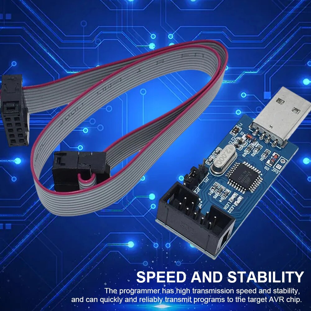 Программатор микроконтроллеров Shunmaii USBASP USBISP ATMEGA8 ATMEGA128 — фото 1
