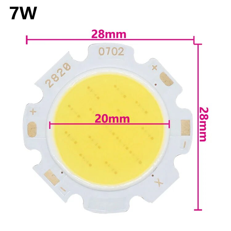 Светодиодный чип COB 7W 2828mm, белый