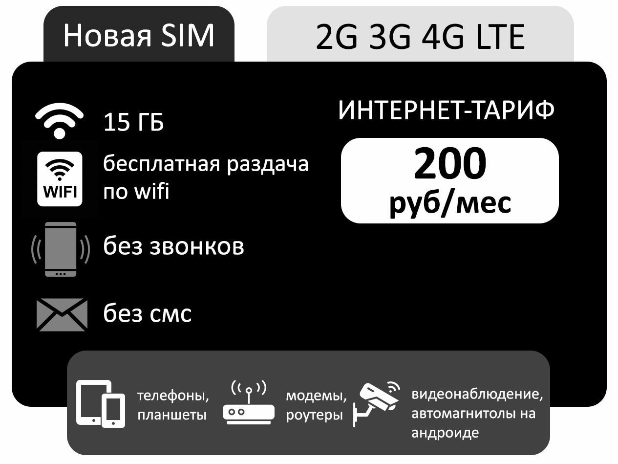 Сим карта для модема 15 гб от Т2 АП 200руб.