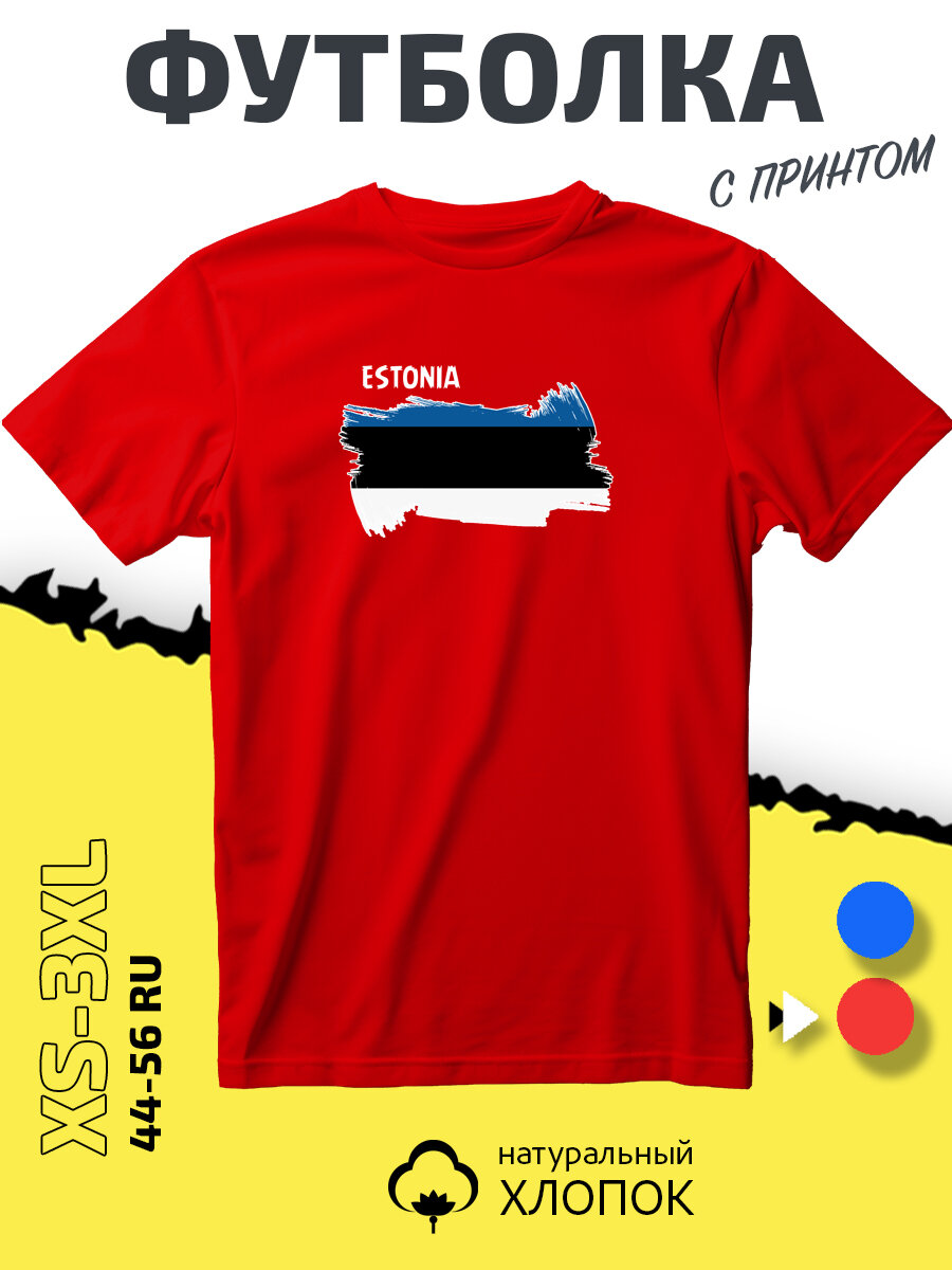 Футболка с принтом флаг Эстонии Estonia