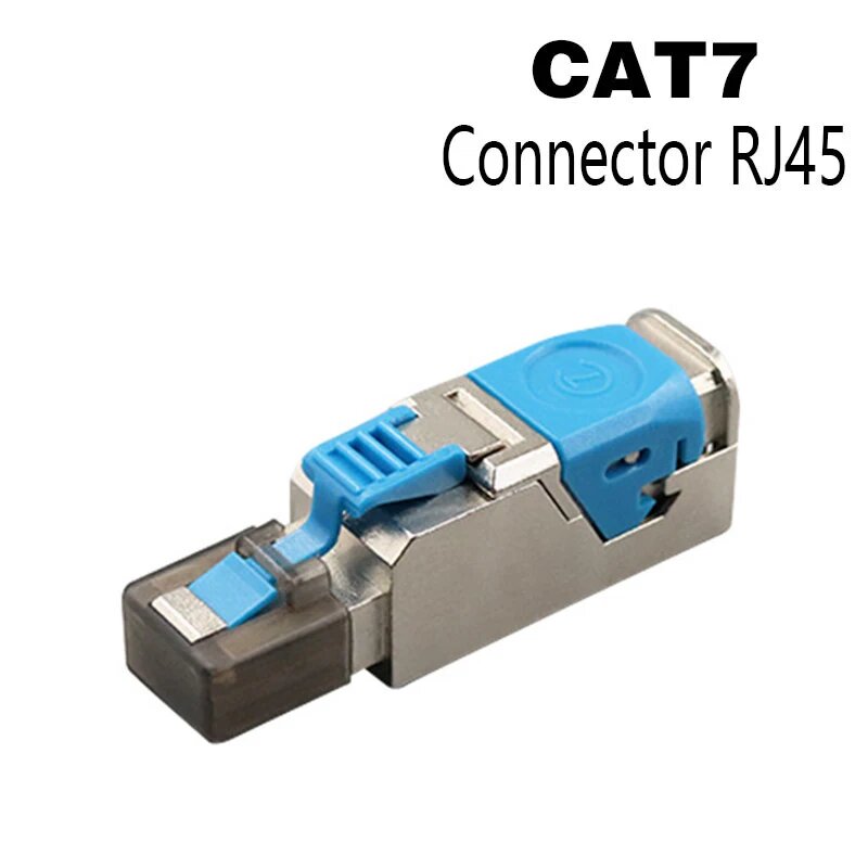 Металлические коннекторы RJ45 Cat8/Cat7/Cat6A Голубой, CAT7 Blue