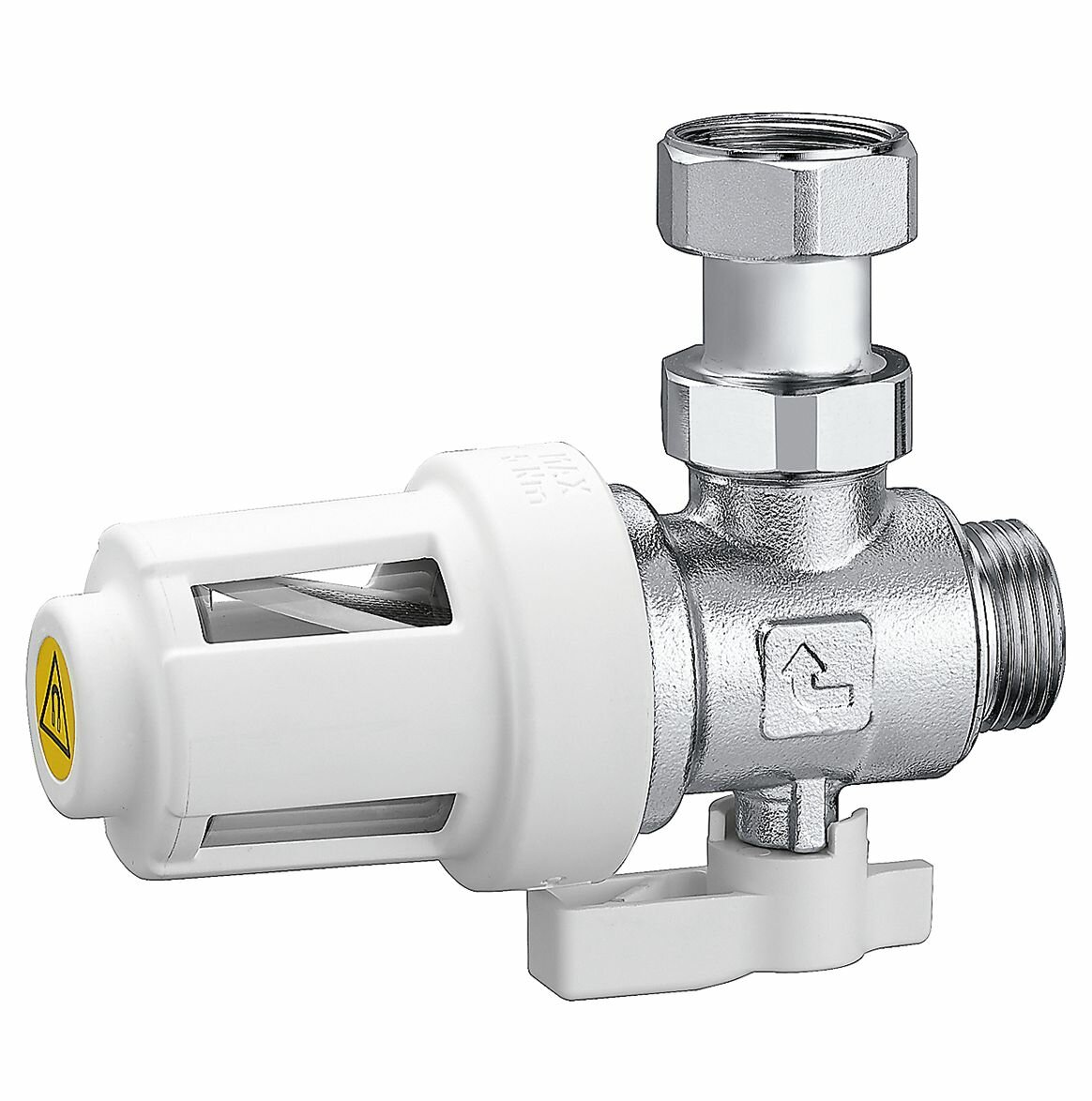 Угловой магнитный фильтр-дешламатор Caleffi XS, 3/4 НР x 3/4 ВР, серии 545, с накидной подвижной гайкой, угловой