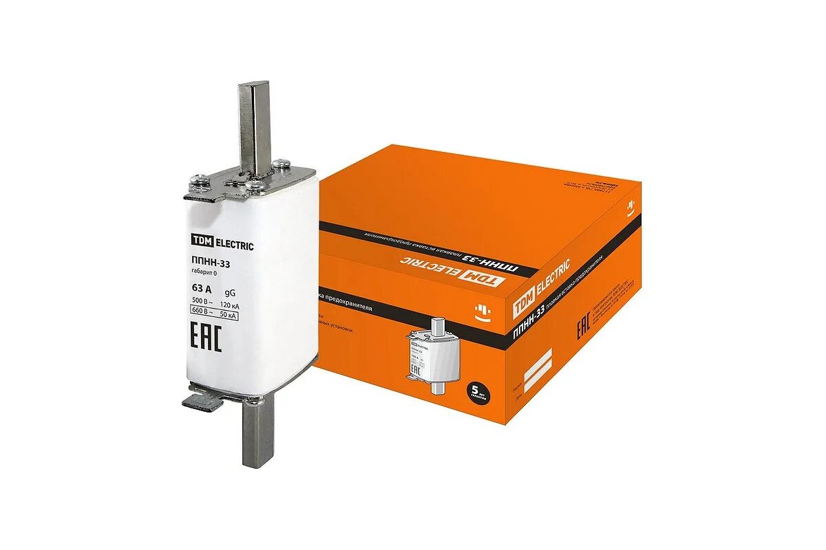 TDM ELECTRIC Плавкая вставка предохранителя ППНН-33, габарит 0, 63А SQ0713-0014