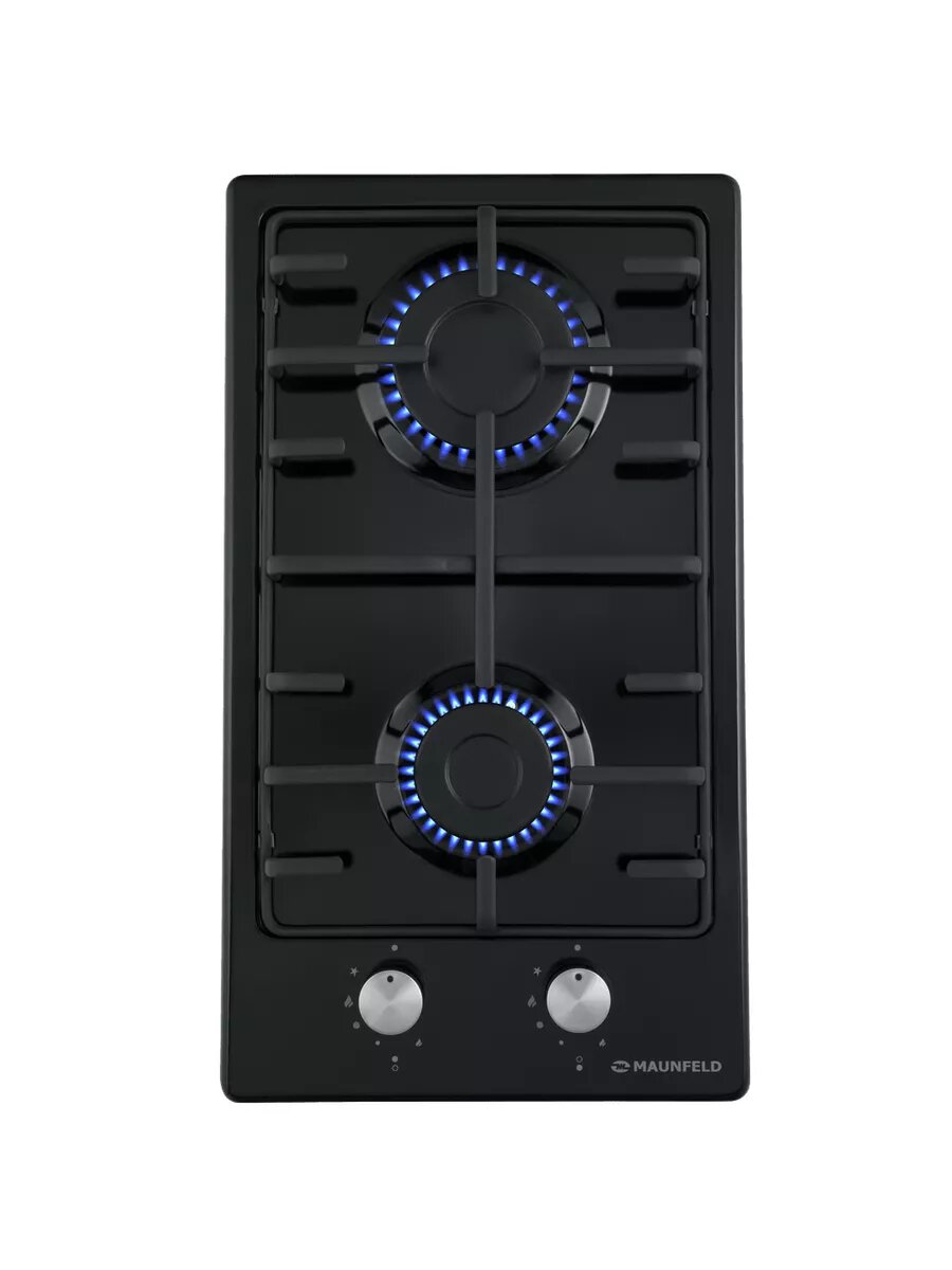 Встраиваемая варочная поверхность MAUNFELD EGHE.32.3EB/G, черный, эмаль, 2 газ-конфорки, 4,3кВт