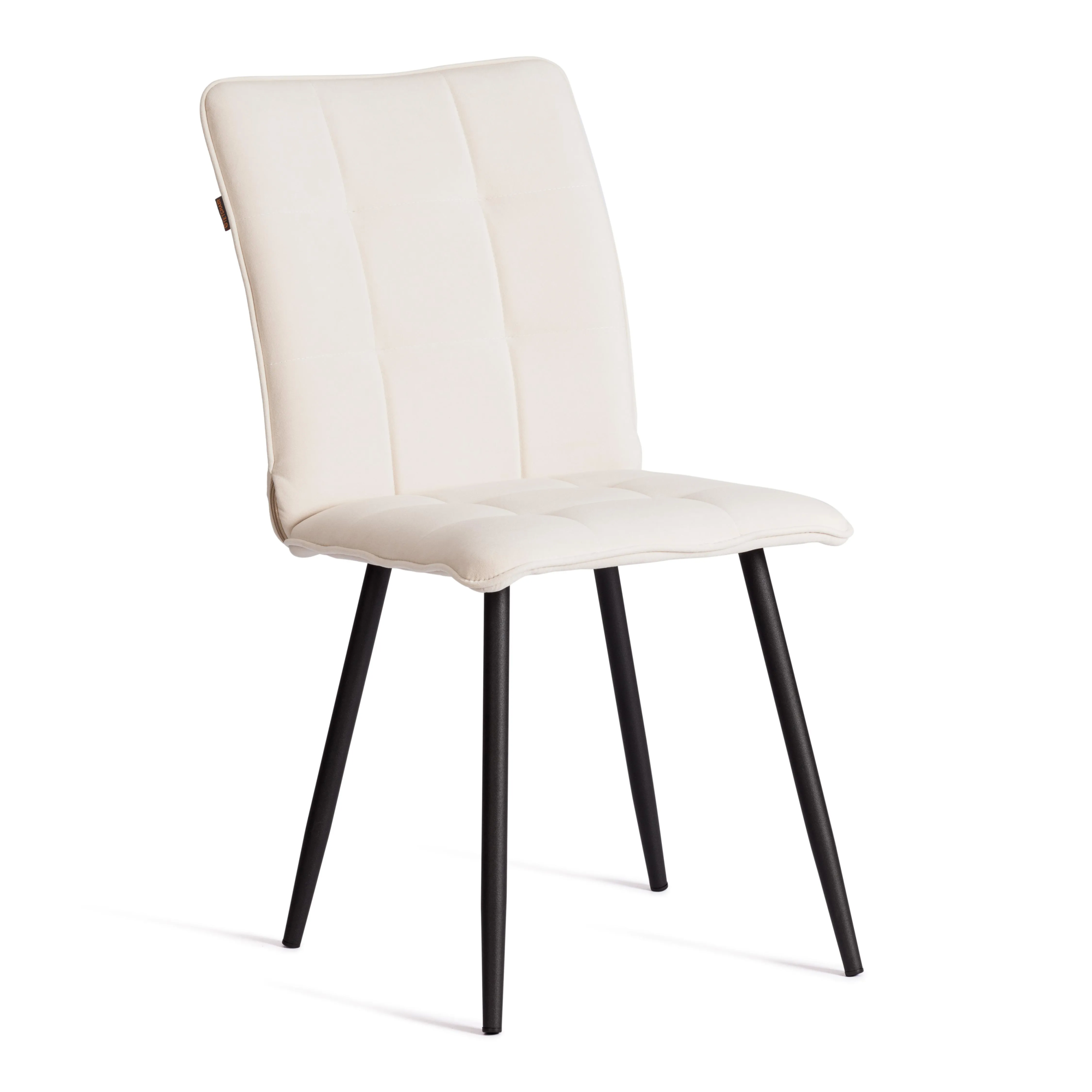 Стул обеденный Bari TetChair белый и серый, ткань и металл, мягкое сиденье, без подлокотников