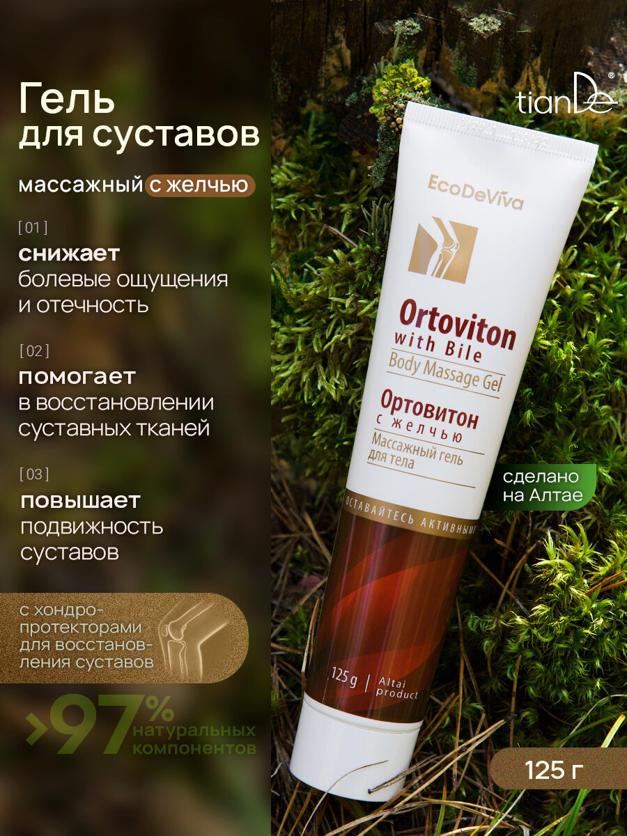Массажный крем гель для суставов и тела "Ортовитон", мазь TianDe
