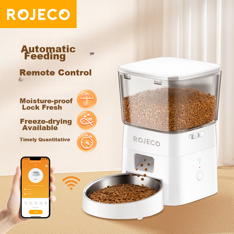 Roger Jack Automatic Pet Cat Feeder, Smart Dispenser for Cat And Dog Food, Timed And Portioned, Pet Supplies