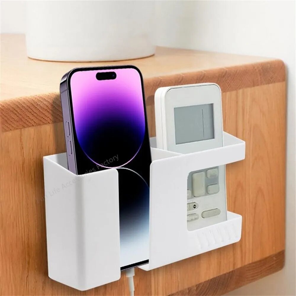 Настенный монтаж, Держатель для зарядки мобильного телефона, Кронштейн-подставка для пульта дистанционного управления, Многофункциональный ящик для хранения