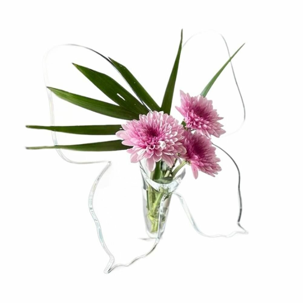 Прозрачная акриловая ваза в виде бабочки для цветов стильный декор для дома и подарок на праздник