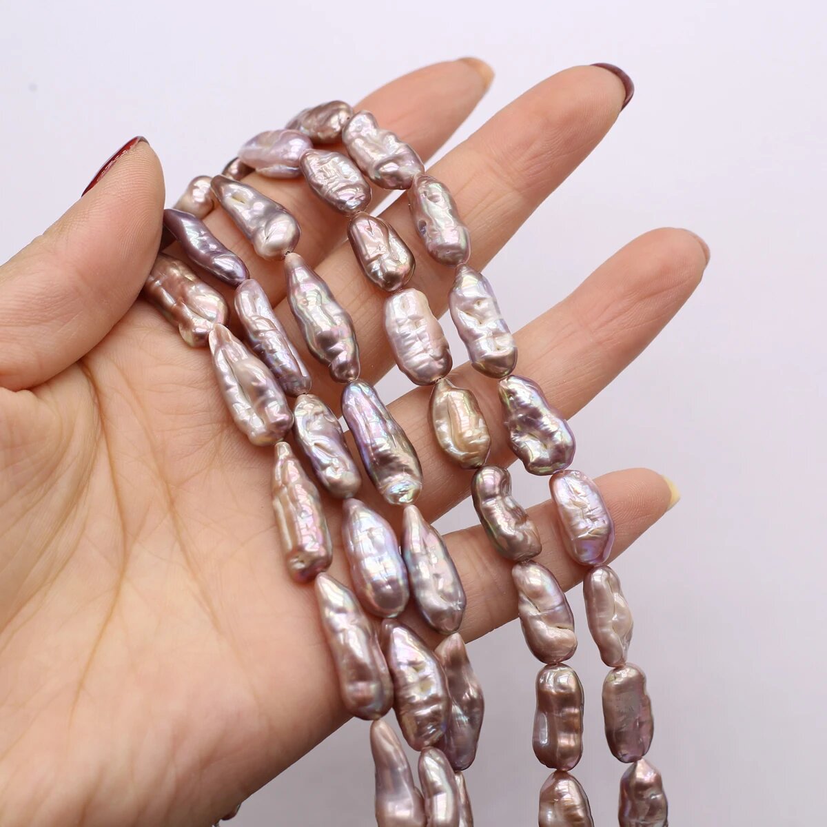 Жемчуг натуральный барокко, 3PCS Beads, фиолетовый