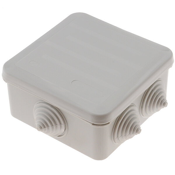 Коробка распаечная пластиковая с сальниками 100х100х50мм IP55 серая Б0055757 KORz-100-100-50-6gv ЭРА (5 шт. в комплекте)