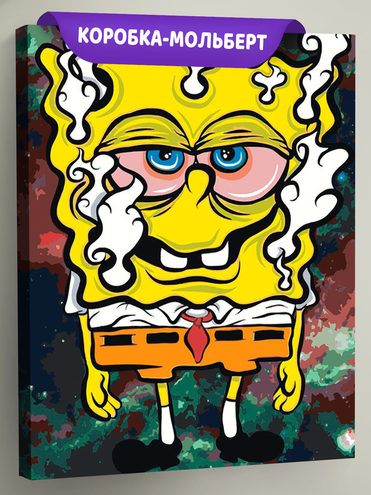 Картина по номерам на холсте с подрамником "Губка Спанч Боб: Арт", Раскраска 40x50 см, Мультфильмы