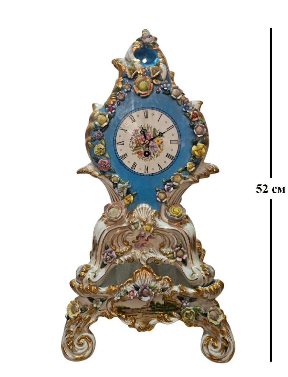 Часы "Цветы" на подставке