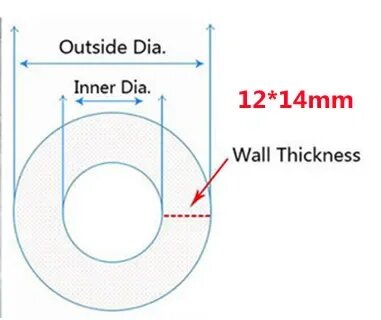 Трубка силиконовая 12x14мм, 5M, Цвет: 12X14mm