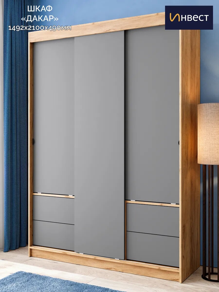 Шкаф-купе для вещей деревянный Дакар