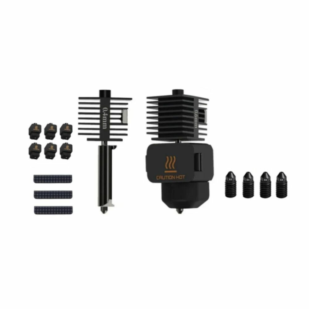 Комплект хотэнда для 3D-принтера Bambu Lab A1/A1mini: сопло из закаленной стали, полноразмерный силиконовый чехол.