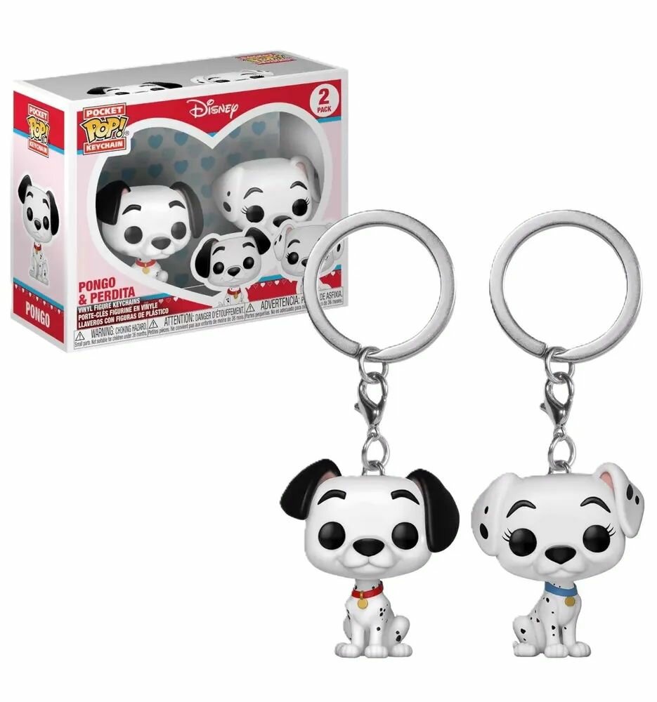 Набор брелков Дисней 101 далматинец Понго и Пердита / Keychain Disney 101 Dalmatians Pongo & Perdita 2шт (9см)