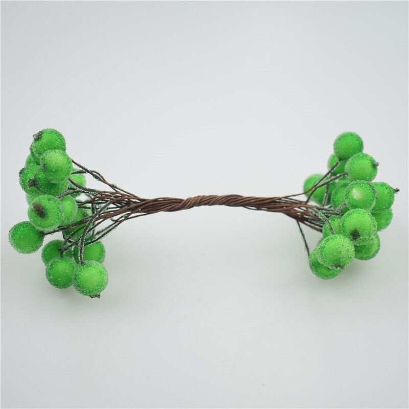 Декор для дома bright and festive mini christmas foam frosted holly berry flower, green