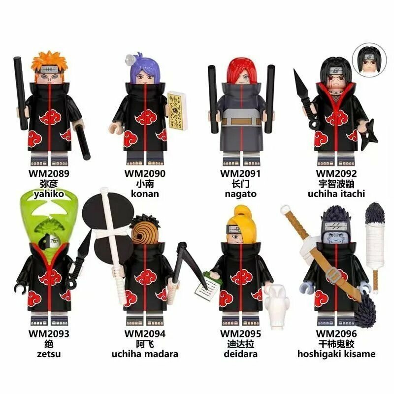 Naruto/Набор игрушки минифигурки аниме Наруто 8 шт/конструктор совместимый с лего/конструктор Наруто