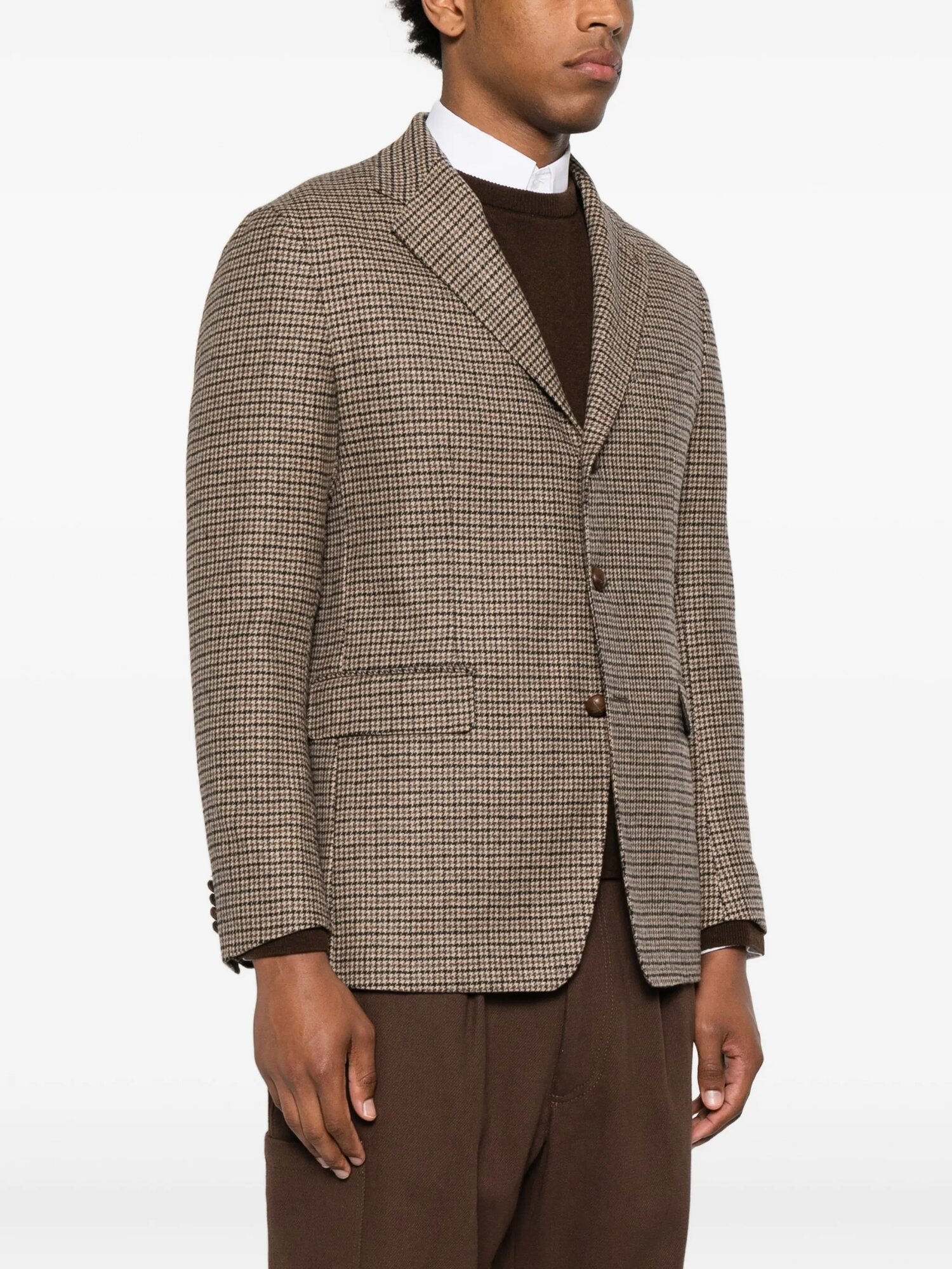 Пиджак Tagliatore Houndstooth-pattern single-breasted blazer, размер 48, разноцветный — фото 1