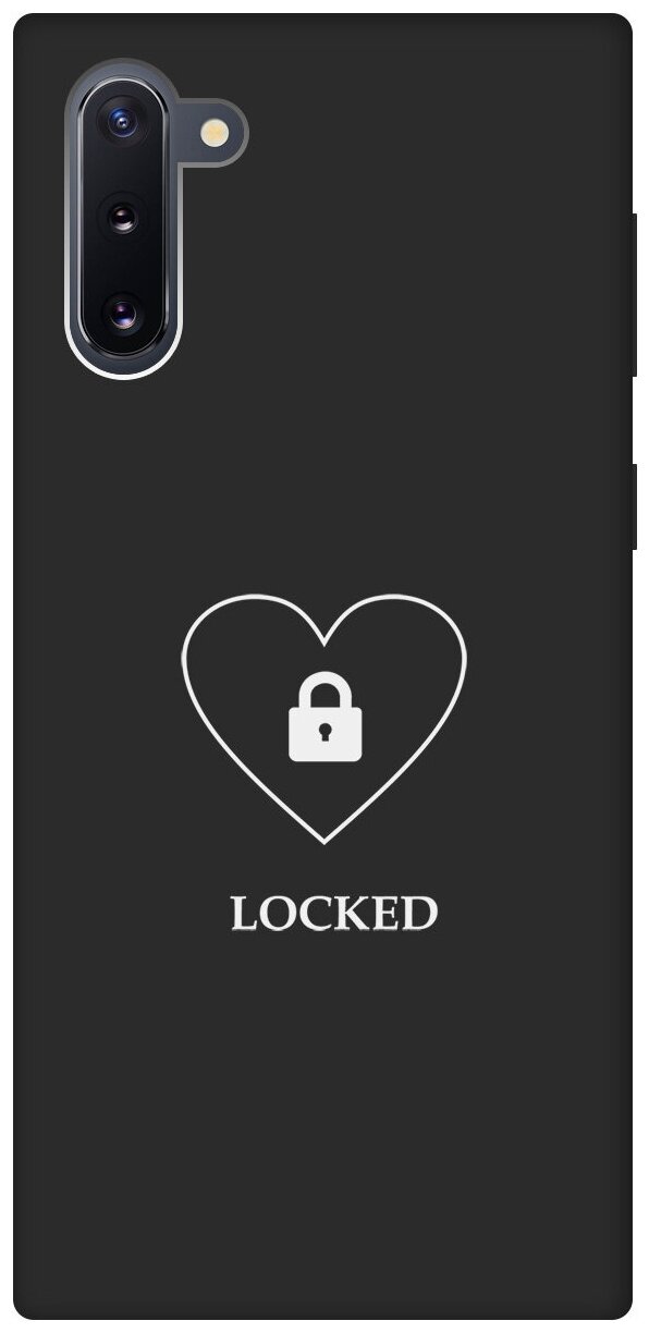 Матовый чехол Locked W для Samsung Galaxy Note 10 / Самсунг Ноут 10 с 3D эффектом черный